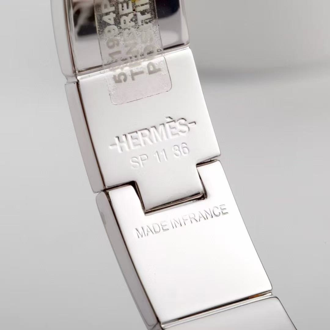 Hermes Grand Apparat hinged bracelet Palladium Hardware - meoluxury.com